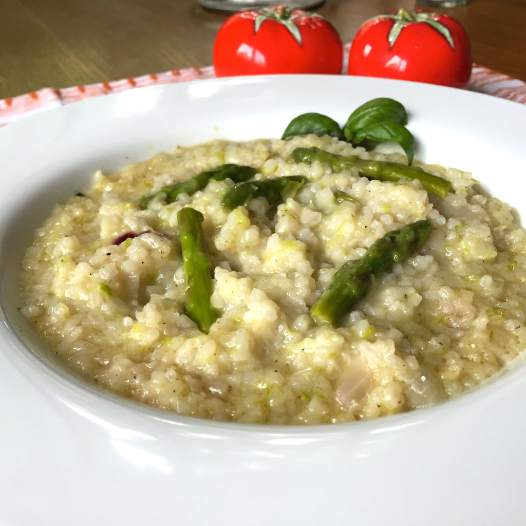 Quick & Easy Asparagus Risotto with Delta Blues Rice Grits