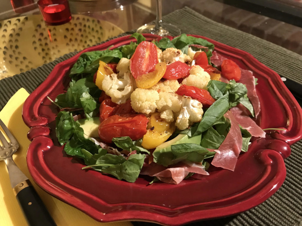 My New Normal Dinner of Roasted Vegetables with Prosciutto