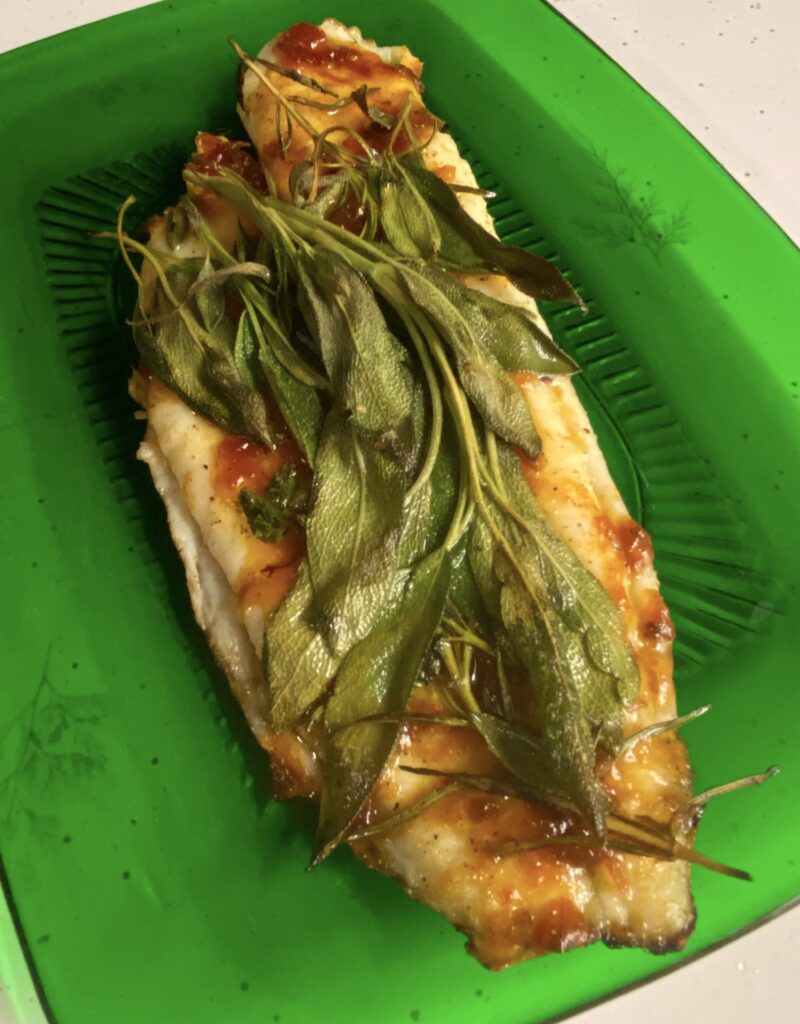 Grilled Flounder with Sweet Tomato and Chili Chutney, Rosemary and Sage ...